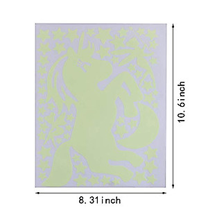 BENBO Wall Decals Glow in Dark Cute Horse Stars Fairytale Fairy Wall Stickers DIY Kids Girls Bedroom Home Nursery Room Wall Mural Decor