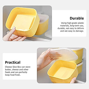 Luxshiny Cheese Storage Container Cheese Slice Holder Cheese Saver Keeper with Lid Meal Prep Food Organizer Airtight Keep Cheese Fresh for Fridge Bento Lunch Box S