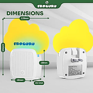 FROGURU Plug in Fly Trap Indoor with 14 Sticky Refills (2-Pack) - Easy to Use Odorless Indoor Fly Trap for Home with Blue LED Light - Traps Insects Like Fruit Flies, Mosquitoes, Gnats, Moths, etc.