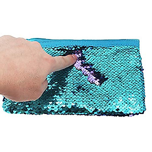 Cute Pencil Case for Girls Kids Mermaid Sequin Pencil Pouch Pen Holder Cosmetic Makeup Organizer Bag Purse for Women