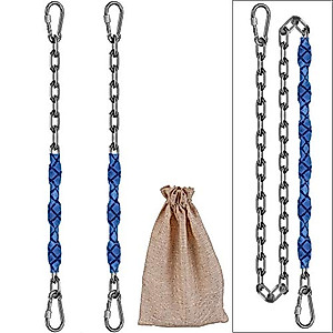 Dakzhou 64inch Stainless Steel 304 Permanent Rust Chain (2)+ 4 Free Quick Links, 1000LB Load Bearing, for Swing, Yoga, Hammock, sandbag Suspension.
