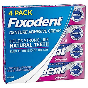 Fixodent Original Denture Adhesive Cream-2.4 oz, 4 pk