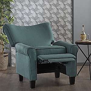 GDFStudio Thelma Traditional Fabric Recliner (Dark Teal)