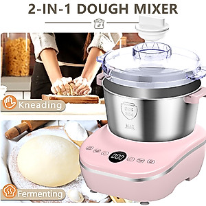 5.2QT Electric Dough Maker with Constant Temperature Ferment & User-Friendly Design, 304 Stainless Steel Dough Mixer Machine, Perfect for Bread, Pizza, Cookies,Bread,Roti,Christmas Gift
