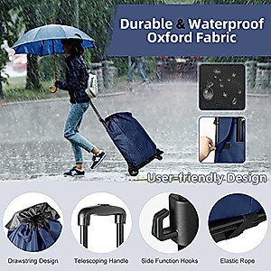 SELORSS 2-in-1 Foldable Utility Cart, Portable Grocery Shopping Cart with Wheels, Telescoping Handle and Removable Waterproof Bag, Collapsible Lightweight Large Capacity Hand Truck for Supermarket