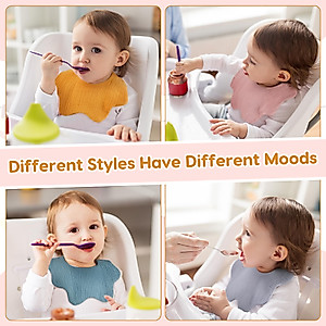 Jeyiour 9 Pcs Muslin Baby Bibs Adjustable Baby Bandana Drooling Bibs Soft Absorbent Newborn Bibs Unisex Teething Bibs Baby Drool Bibs for Baby Boys Girls Drooling and Teething, 9 Solid Colors