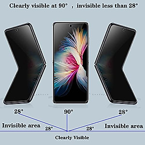 3 Pack Privacy Matte Screen Protector Compatible with Samsung Galaxy Z Flip 4 5G 2022,Anti-Peep 1PCS Outside Screen Protector+1PCS Inside Screen Protector+1PCS Side Protector Film For Z Flip 4 5G
