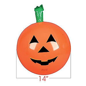 ArtCreativity Pumpkin Inflates, (Set of 4), 14 Inch Blow-Up Jack-O-Lanterns, Inflatable Halloween Pumpkins Decorations, Halloween Party Supplies, Jackolantern Inflate, for Indoor and Outdoor Use