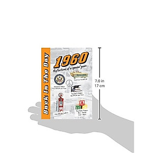 1960 Back In The Day - 24-page Greeting Card / Booklet with Envelope (5 x 7 Size) – Great for Birthdays, Anniversaries, Reunions, Graduations, Client & Corporate Gifts