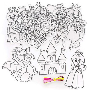 Baker Ross Fairy Tale Suncatcher Craft - Pack of 10, Stained Glass Effect for Kids to Decorate and Display for Arts and Craft Activities (FE512)