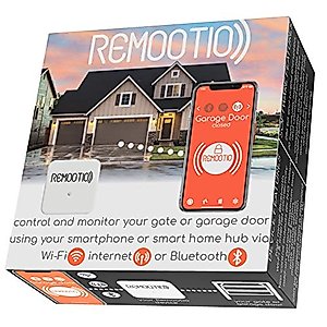 Remootio 2 WiFi and Bluetooth Smart Garage Door Opener with iOS and Android App, Amazon Alexa, Google Home, SmartThings, Siri Shortcuts. with Sensor and Power Adapter.