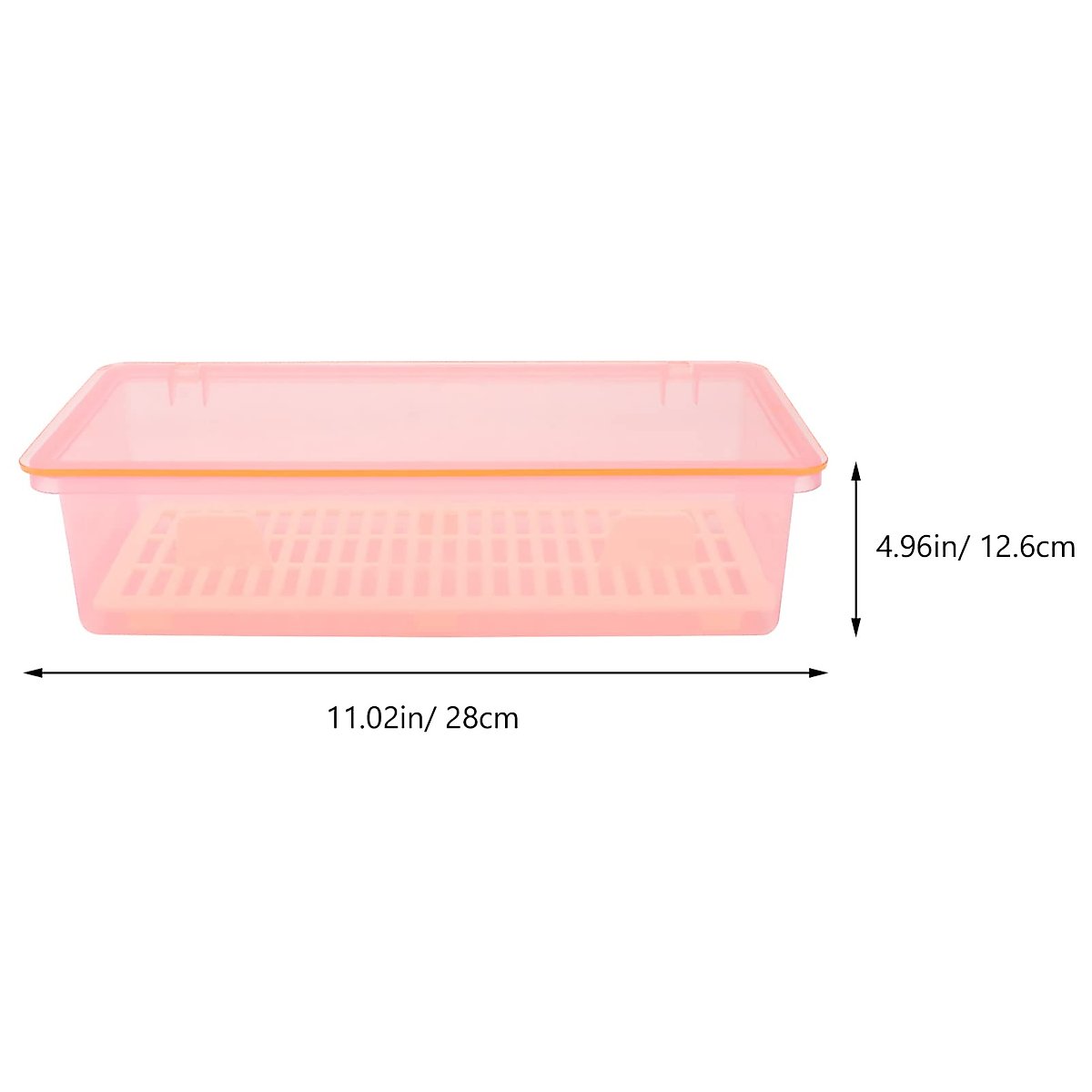 DOITOOL Flatware Tray with Lid and Drainer, Tableware Utensil and Cutlery Drawer Organizer with Lid Covered Silverware Tray to Keeps Your Cutlery Organized and Protected (Pink)