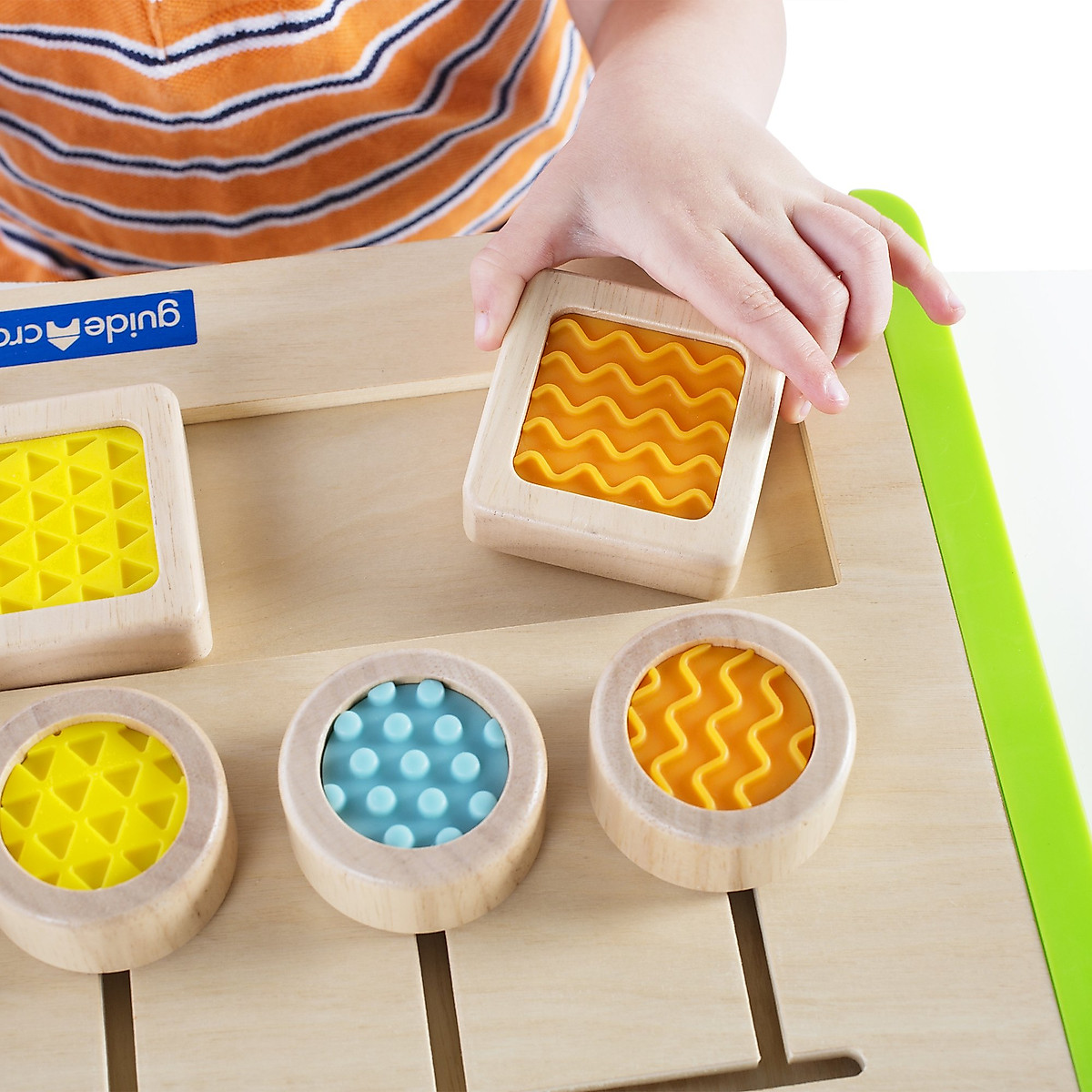 Guidecraft Colorful Tactile Matching Maze - Sensory Memory Game for Toddlers, Soft Touch Textures Children's Toy