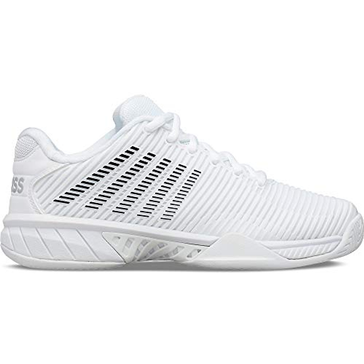 K-Swiss Women's Hypercourt Express 2 Tennis Shoe, White/Black, 7.5 M