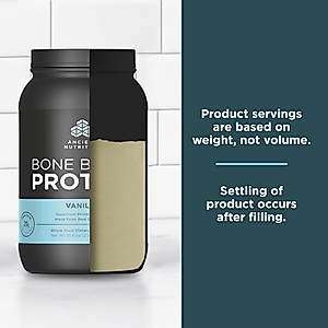 Ancient Nutrition Protein Powder Made from Real Bone Broth, Vanilla, 20g Protein Per Serving, 40 Serving Tub, Gluten Free Hydrolyzed Collagen Peptides Supplement, Great in Protein Shakes
