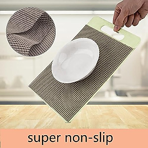 Shelf Liner for Kitchen Cabinets, 12 in x 25 FT, Strong Grip Non-Adhesive Shelf Liner, Waterproof Non-Slip Drawer Liner, Easy to Clean and Install, Perfect for Closets, Tables (Beige, 12in x 25ft)