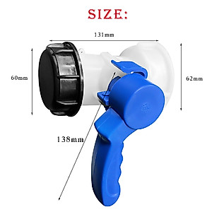 Tote Tank Adapter DN40 Set of 2, Muasopst 1000L IBC Butterfly Valve Switch 62mm Adapter Drain Adapters for IBC Water Container