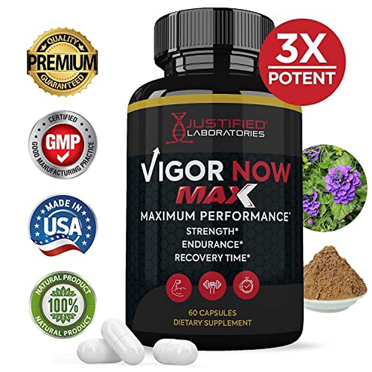 (2 Pack) Vigor Now Max 1600MG All Natural Advanced Men's Health Formula 120 Capsules