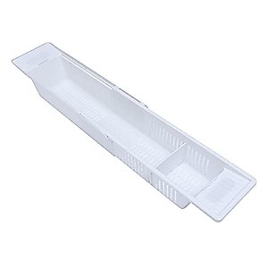 Bathtub Storage Rack Bathtub Caddy Extendable Bathtub Tray Plastic Shower Tub Storage Table Bathtub Shelf for Kids Toy Shampoo Bottle Sundries Storage Bathtub Storage Rack