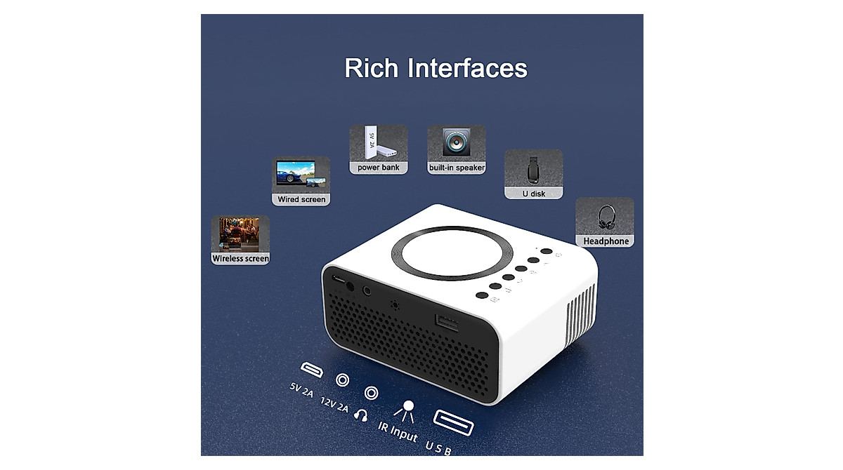 Portable Mini Projector with wifi for iPhone android phone win10 laptop ...