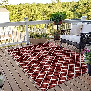 Dalyn Rugs Indoor/Outdoor York YO1 Red Washable 8' x 10'