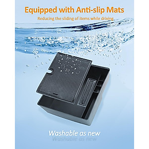 CDEFG Center Console Organizer Tray for GMC Acadia Accessories 2017-2023 (SLE/SLT/ AT4/ Denali) for Acadia 2023 2022 2021 2020 2019-2017 Armrest Storage Box Insert (Black)