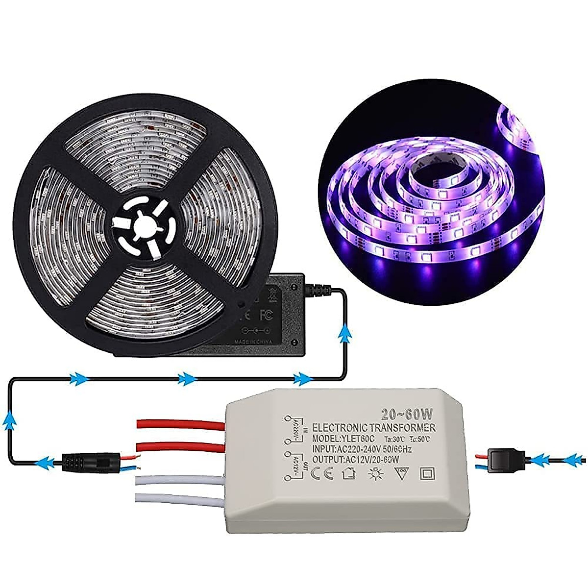 Electronic Transformer 220V to AC 12V Buck Transformer Voltage Converter 20-60W Smart power Driver Full Power