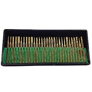 Diamond Drill Bit Burr Set Titanium Coated Bur Including 1mm 2mm 3mm Compatible with Dremel Tool Mixed Shapes Standard Shank Shaft 30 pieces