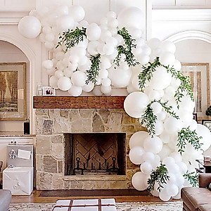 White Balloon Garland Arch Kit, 110Pcs Mixed Sizes White Balloons With Tool,Party Decorations White Balloon for Wedding Bridal Shower Gender Reveal Baby Shower Birthday Party Decorations Supplies