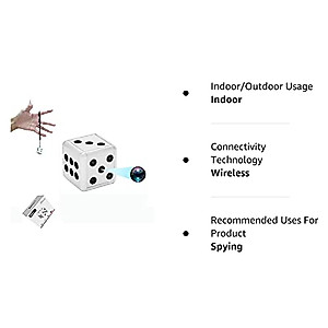 Fun&H Dice Mini Spy Camera, 1080P Portable Wireless Nanny Cam with Night Vision and Motion Detection, Covert Security Camera for Home and Office