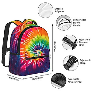 YSBKN Kid's Mini Backpack 12 inch Colorful Rainbow Tie Dye Backpack Schoolbag Preschool Kindergarten Children Bag Nursery Travel Bag for Toddler Boys Girls Age 3-7