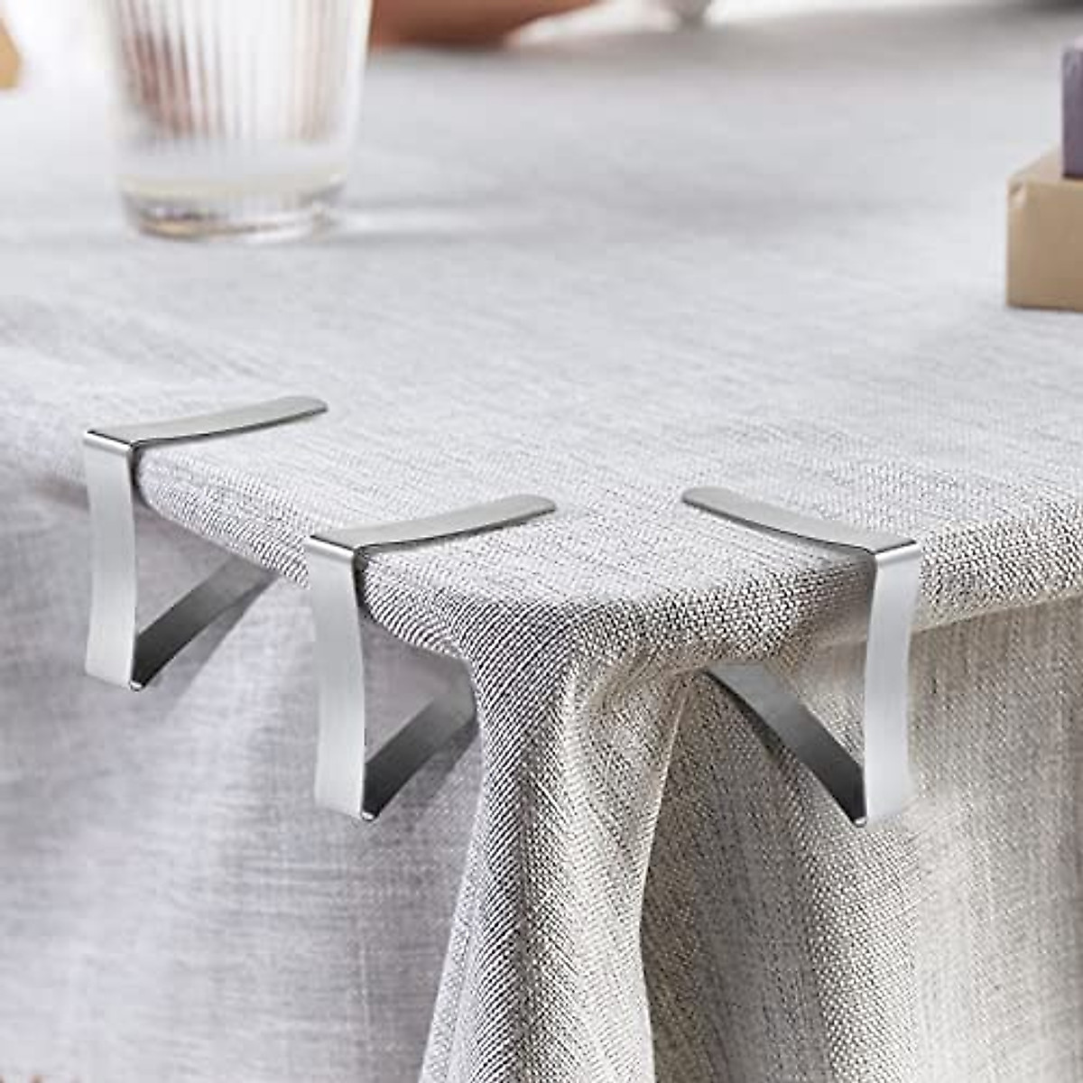 Tablecloth Clips, 12 Pack Stainless Steel Heavy Duty Picnic Table Cloth Clips, Outdoor Picnic Tables Cover Clamps Holders for Dining Restaurant Marquees Weddings Graduation Party,Thickness Below 1.4''
