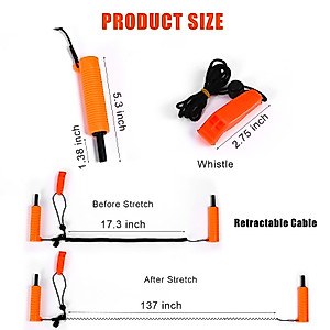 Retractable Ice Pick, Ice Picks with Whistle Flexible Rice Fishing Safety Pick Portable Emergency Gear for Skating Sled Walking On Ice Protection