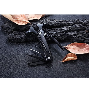 Survival Hammer Multitool, 12 in 1 Emergency Escape Car Safety Hammer,Cool Gadgets for Outdoor Fishing Hiking Anniversary Birthday Christmas Stocking Stuffers Gifts for Men Dad Boyfriend