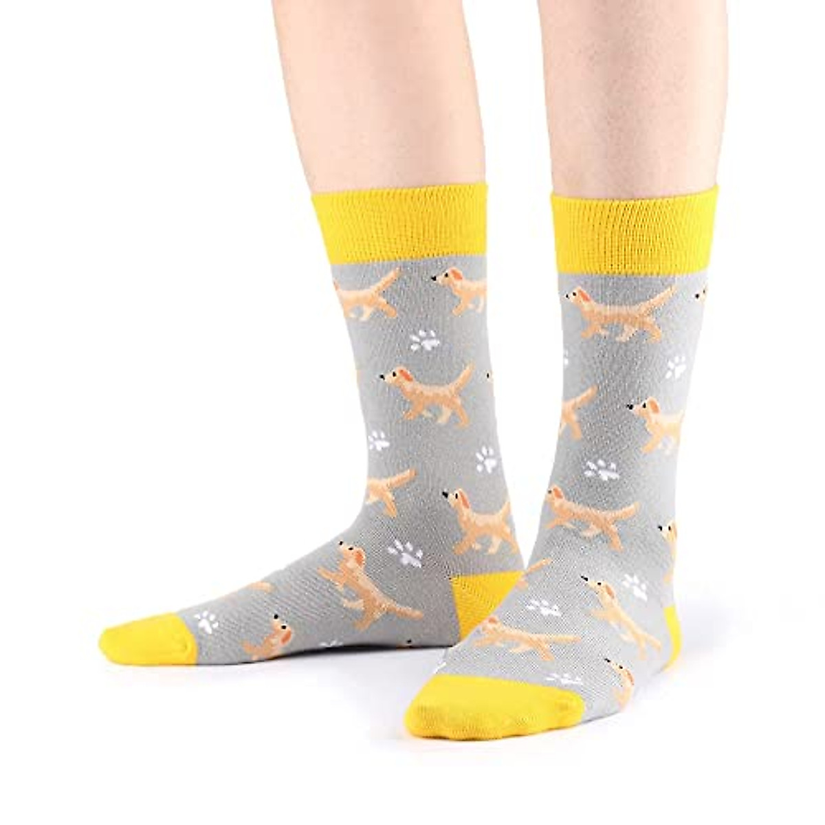 Knapfold Men's Golden Retriever Socks Funny, Dog Lovers Gifts, Novelty Casual Crew Socks