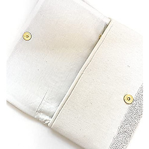 Generic BRIDE Gifts, Gifts for Bride, Wedding Gift, Bride To Be Gift, Bride Clutch Purse, Engagement Gift, Seed Beads Clutch, Bride Beaded Clutch, Bride Bag (Gold), White