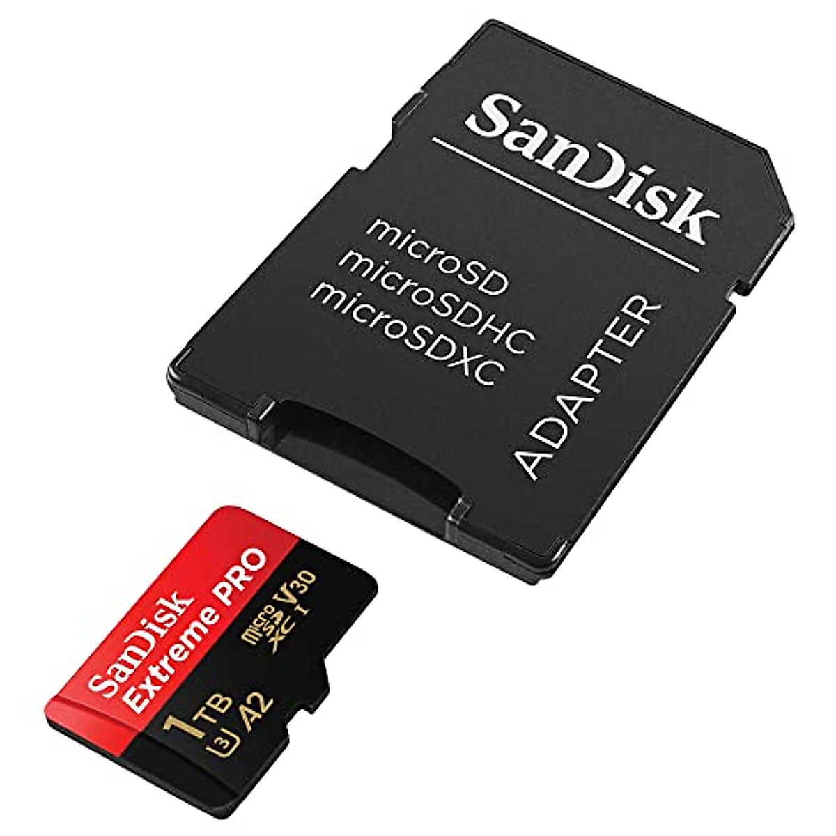 SanDisk 1TB Quick Flow Technology Extreme PRO microSD with Adapter C10, U3, V30, A2, 200MB Read Speed 140 MB Write Speed UHS-I Card