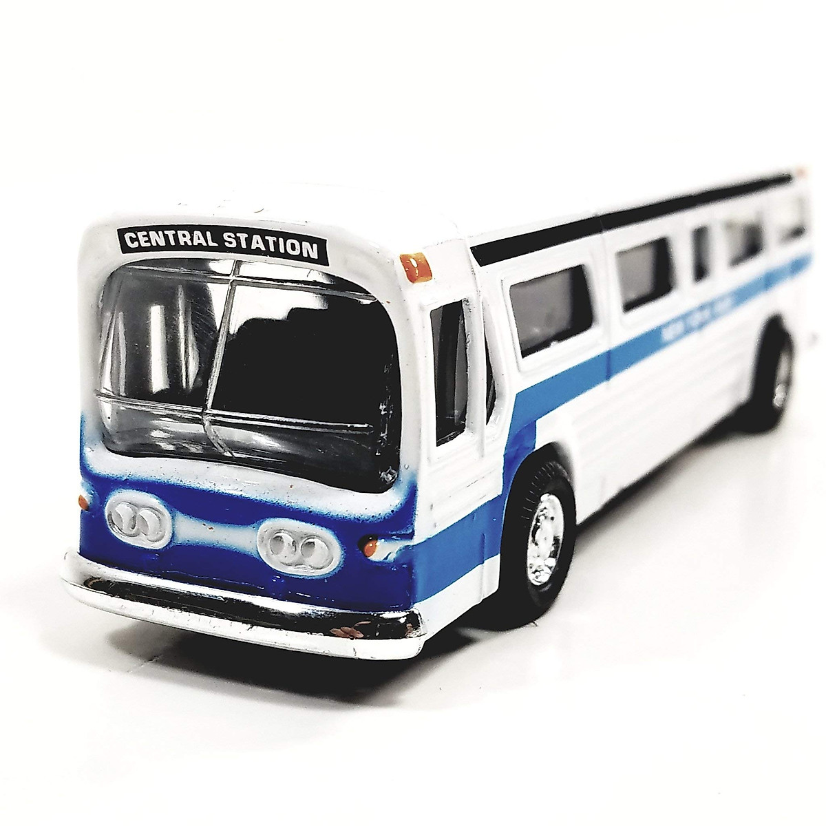 Showcast Classic New York City Central Station White Passenger Bus 6 Diecast Commercial Vehicle, Small