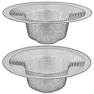 2 Pack - 4.5" Top / 3" Mesh Basket - Kitchen Sink Drain Strainer Stainless Steel Large Basket Food Catcher. Fast Flow and Effective Full Mesh Basket