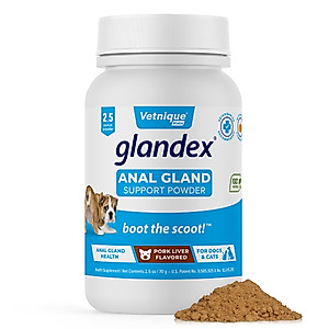 Glandex Dog Fiber Supplement Powder for Anal Glands with Pumpkin, Digestive Enzymes & Dog Probiotics for Digestive Health - Vet Recommended - Boot The Scoot (Pork Liver, 2.5oz Powder)