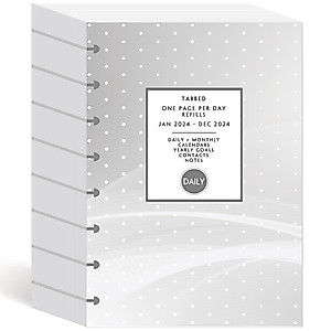 2024 Daily & Monthly Planner Refills for 8-Discbound Junior Size Planners - Appointment Schedule & To Do List, Monthly Tabs, 8-Disc Punched, Jan 2024 - Dec 2024