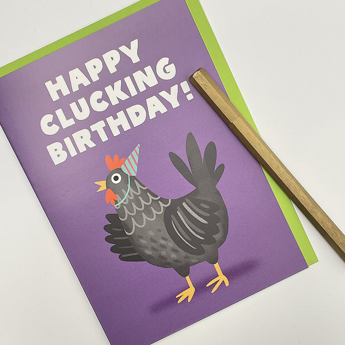 Old English Co. Funny Happy Clucking Birthday Card for Him or Her - Cute Chicken Pun Birthday Greeting Card for Sister, Brother, Wife, Husband, Mum, Dad, Best Friend | Blank Inside with Envelope