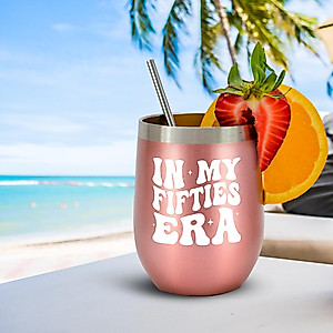 NewEleven 50th Birthday Gifts For Women, 50th Birthday Decorations, 50th Birthday Gifts For Her, Sister, Mom, Bestie, 1974 Birthday Gifts For Women, 50th Birthday Wine Tumbler - 12 Oz Tumbler
