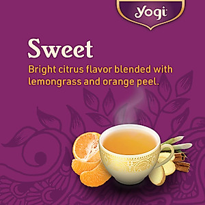 Yogi Tea Sweet Clementine Stress Support Tea - 16 Tea Bags per Pack (4 Packs) - Stress Support Herbal Tea - Calming Adaptogen Tea - Includes Ashwagandha Root, Lemongrass, Cinnamon Bark & More
