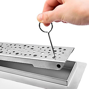 6Pcs Silver Drain Key Lifting Hooks - Stainless Steel Drain Grate Puller for Daily Cleaning - Shower Drain Hair Strainer Pull Hook,Bathroom Sink and Bathtub Accessories,Drain Strainers