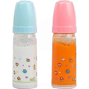 Mommy & Me Magic Bottles - 2 Baby Doll Bottles, Disappearing Milk and Juice Bottles Large Size Especially Bigger for Toddlers