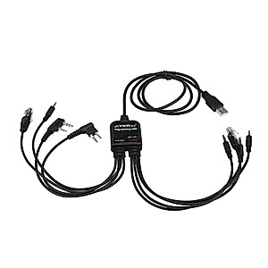 Tosuny 8 in 1 USB Programming Cable, Genuine USB Programming Cable with 8pcs Different Connectors for Kenwood/ for QuanShengcn/ for Tyt/for Motorola Radio, Compatible with Multiple Radios