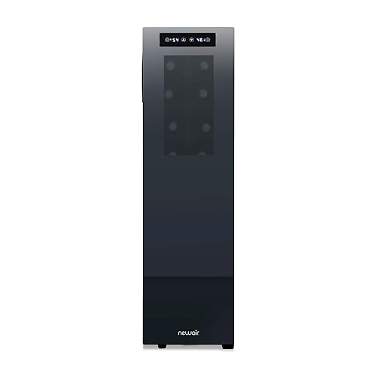 NewAir Shadow-T Series 18 Bottle Thermoelectric Wine Fridge, Dual Temperature Zones, Countertop Wine Refrigerator, Mirrored Compact Wine Cellar, Double-Layer Glass Door Cooler, Vibration-Free
