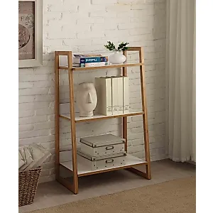 Convenience Concepts Oslo Sundance 3 Tier Shelf, White / Bamboo