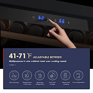 Vesgolden Undercounter Wine Fridge - Compact 24-Inch Wide, Powerful & Quiet Compressor, 53 Bottle Capacity - Perfect for Red, White & Sparkling Wines, Champagne